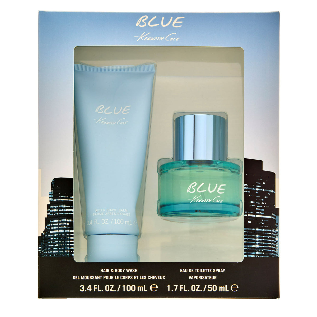 Kenneth Cole Blue Gift Set for Men 1.7 oz EDT and 3.4 oz Body Wash ...