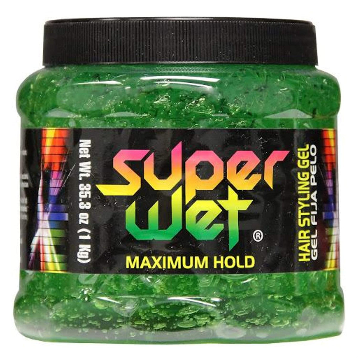 Super Wet Maximum Hold Hair Styling Gel Green, 35.3 oz – Hair Care & Beauty