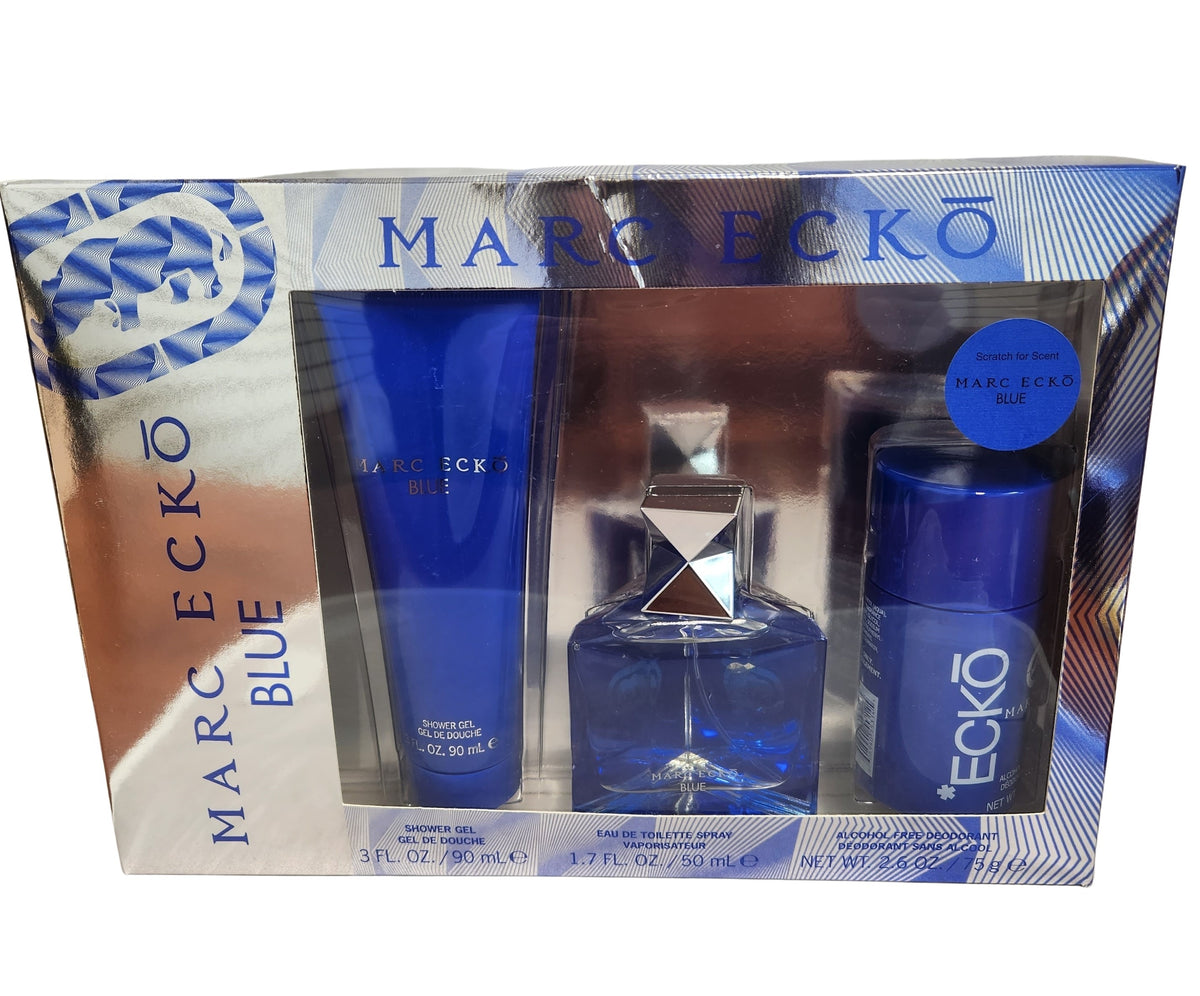 Marc Ecko Blue Gift Set for Men 3 Piece – Hair Care & Beauty