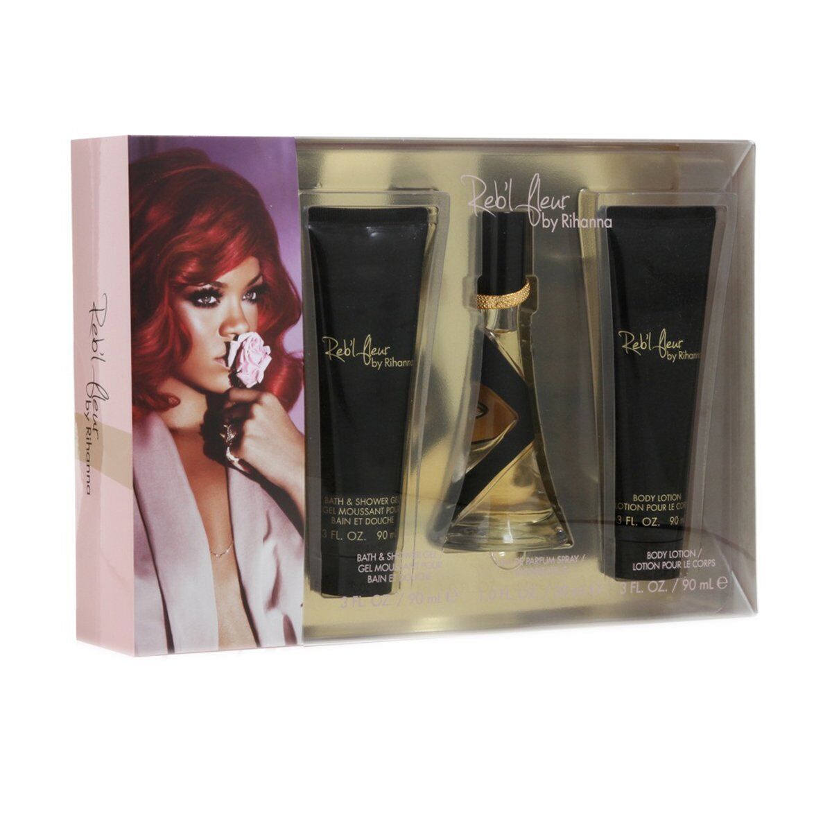 Rihanna Reb'l Fleur Parfum Fragrance 3 Pc Gift Set – Hair Care & Beauty